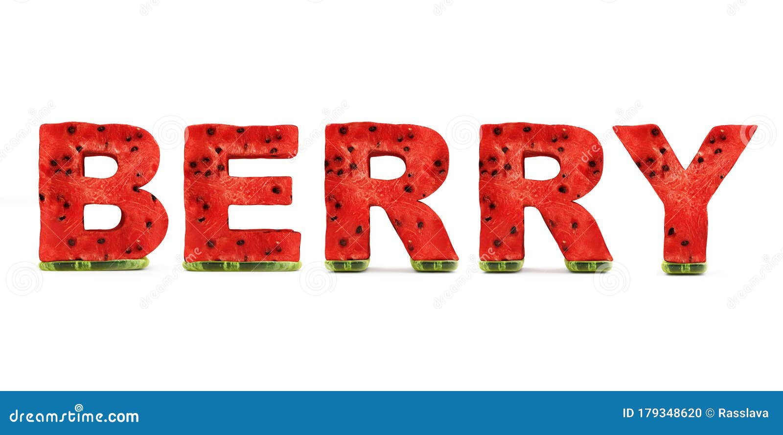 Word Berry Made from Watermelon Letters Isolated on White Background ...