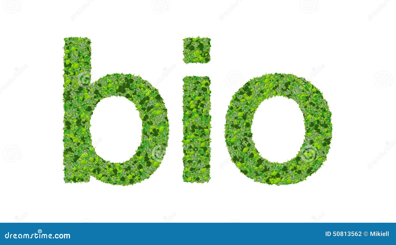 Word Bio Made from Green Leaves Isolated on White Background. Stock ...