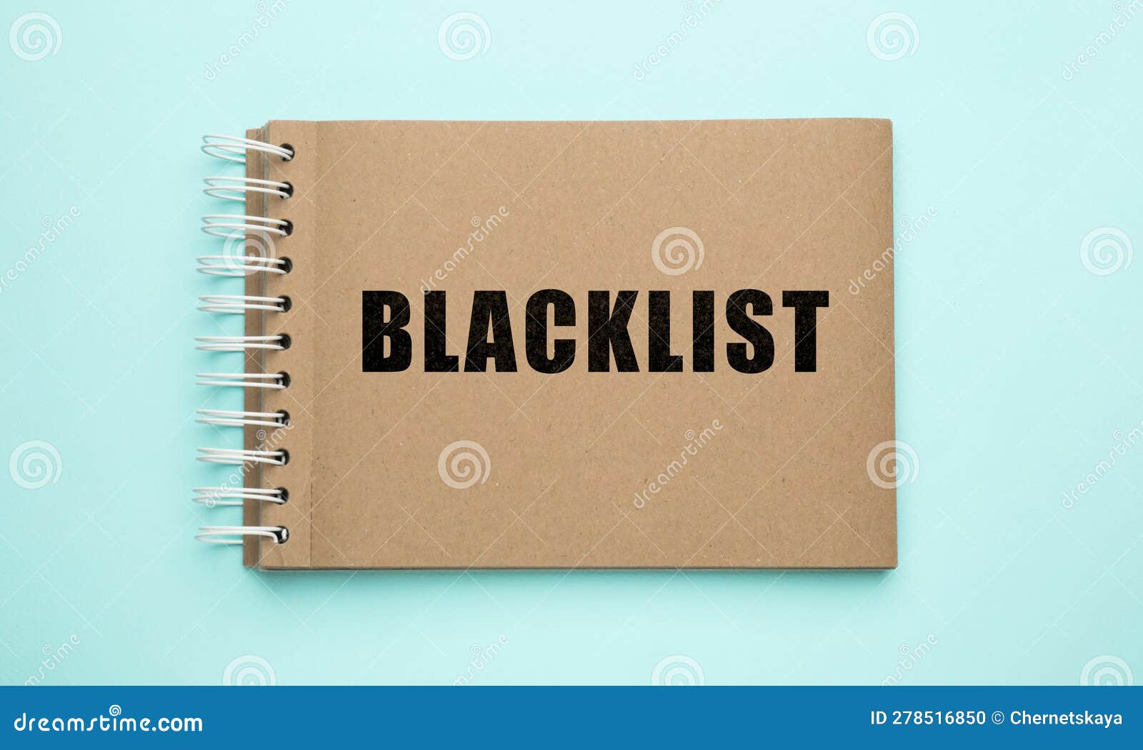 Word Blacklist Written in Notepad on Light Blue Background, Top View ... Word Blacklist Written in Notepad on Light Blue Background, Top View ...