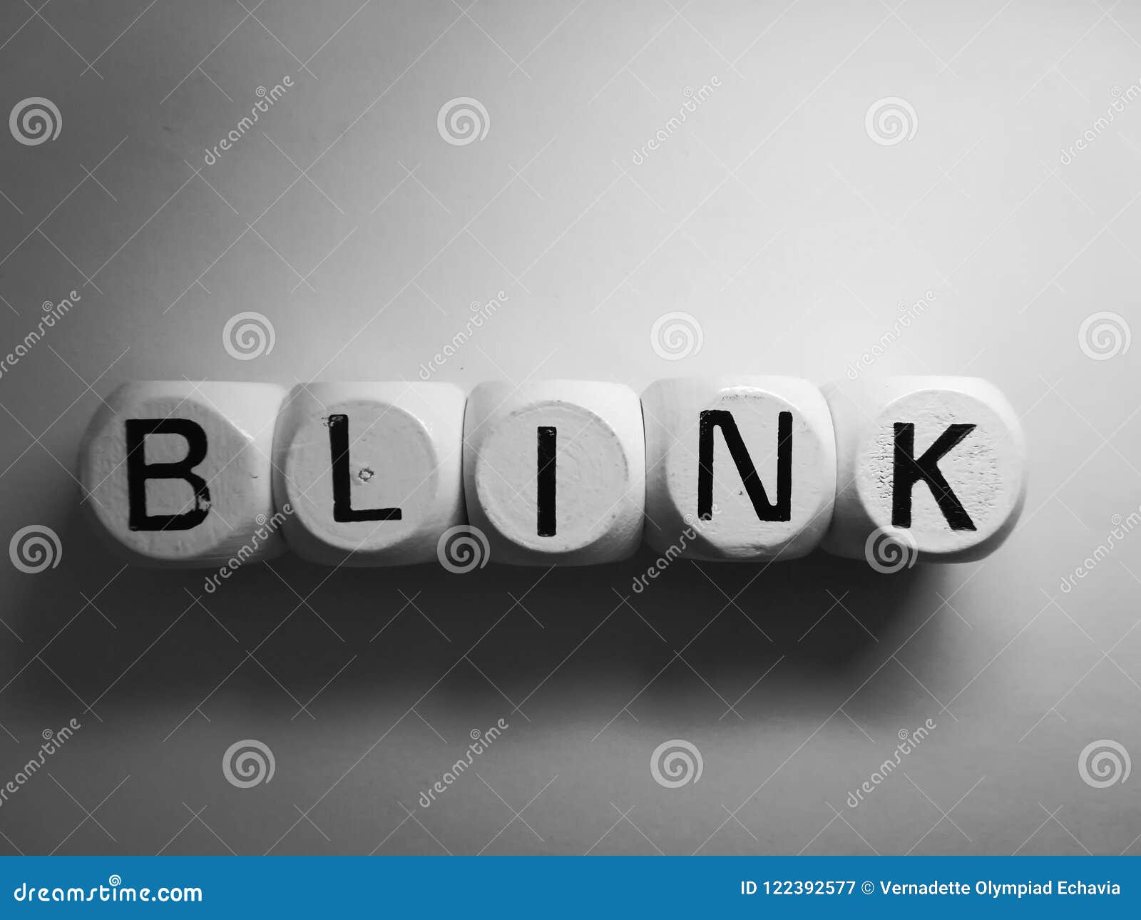Word blink spelled on dice stock image. Image of text - 122392577