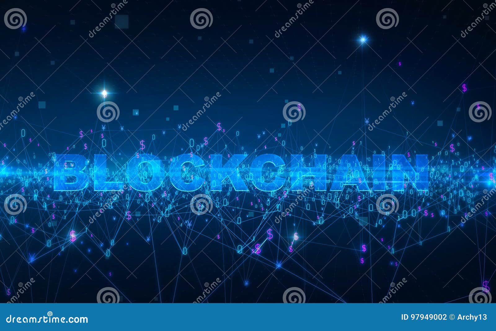 Word Blockchain Fintech Technology and Blockchain Network Concept ...