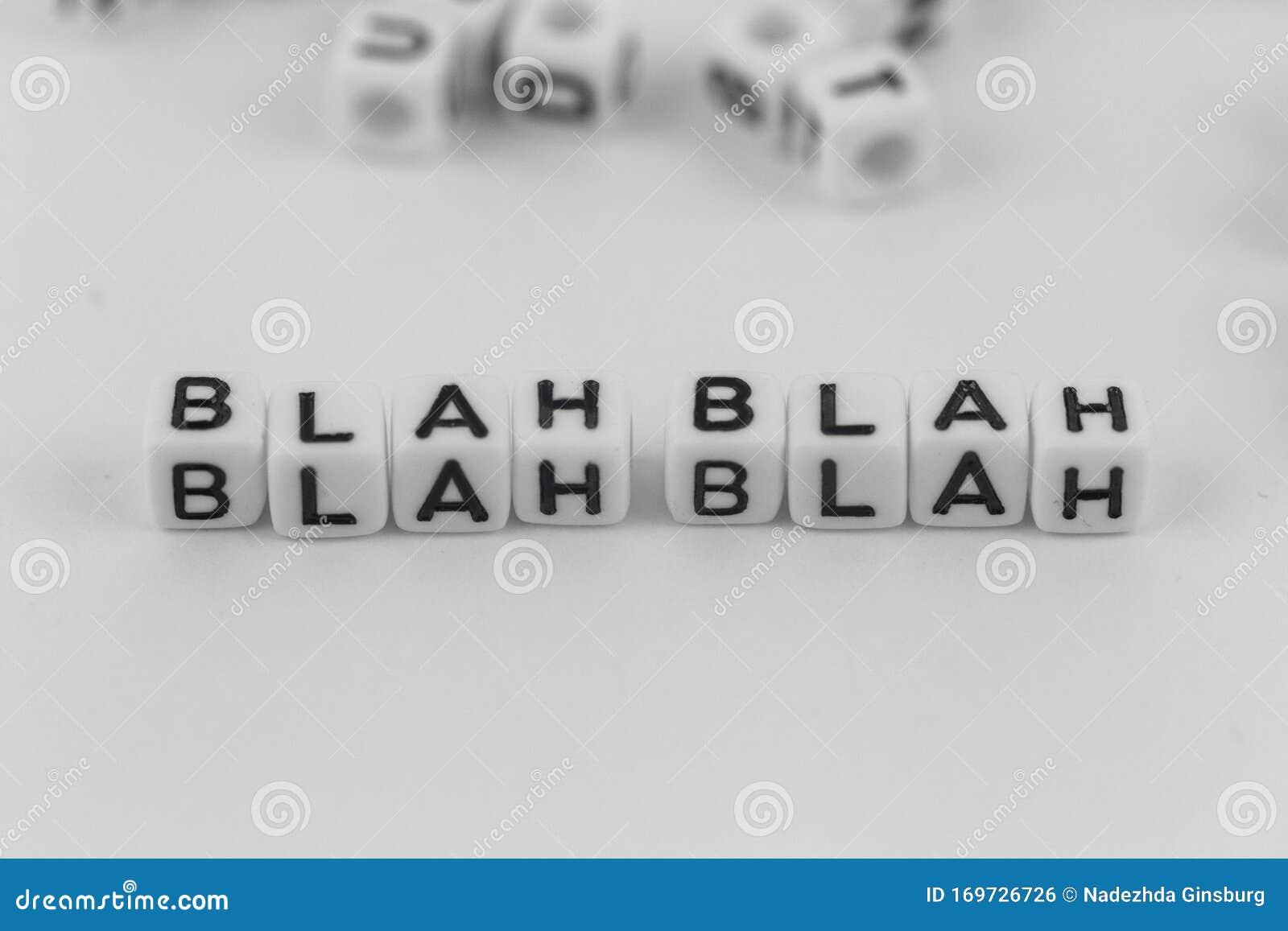 Word of blocks `blah blah` stock photo. Image of graphic - 169726726