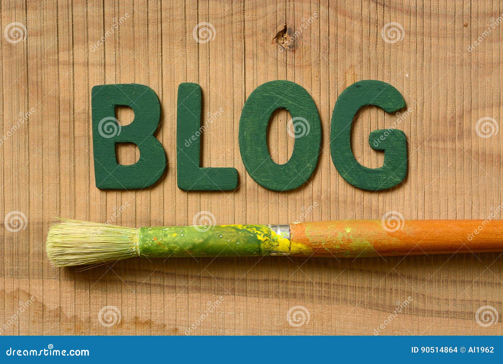 The Word Blog With The Brush Stock Photo - Image of blog, internet ...