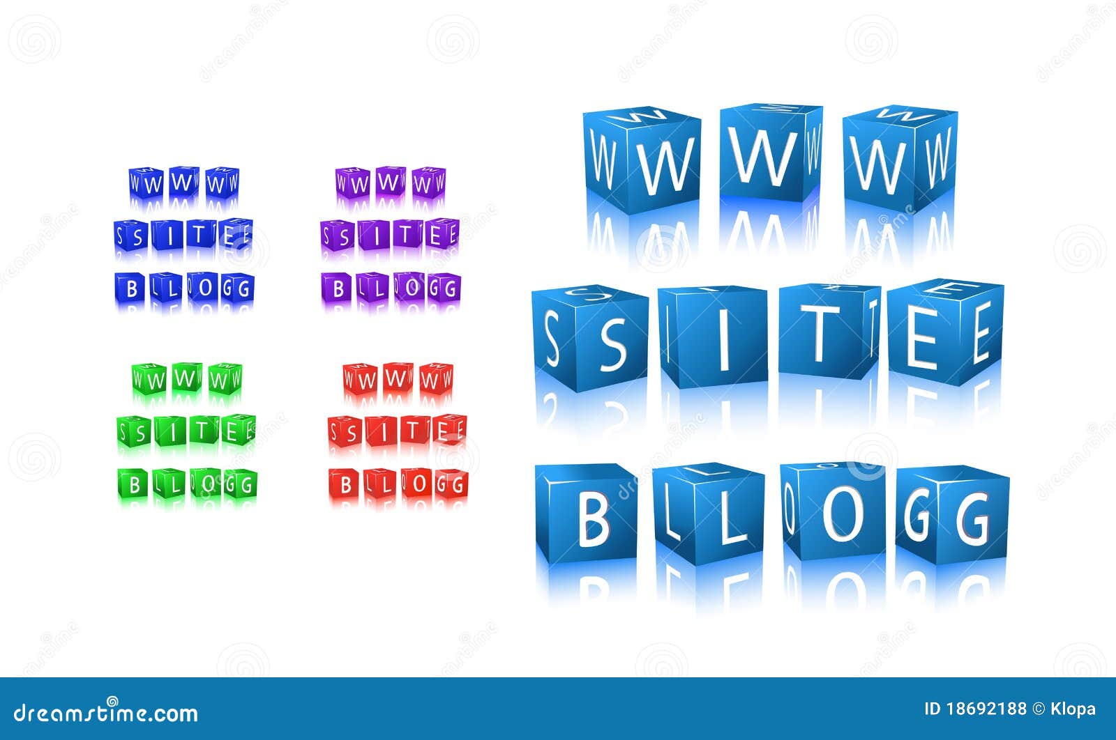 Word Blog, Site, Www Composed from Letter Cubes Stock Vector ...