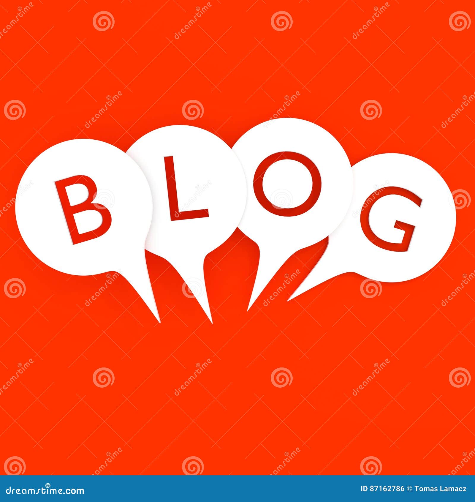 Word BLOG in Speech Bubbles 3D Stock Illustration - Illustration of ...