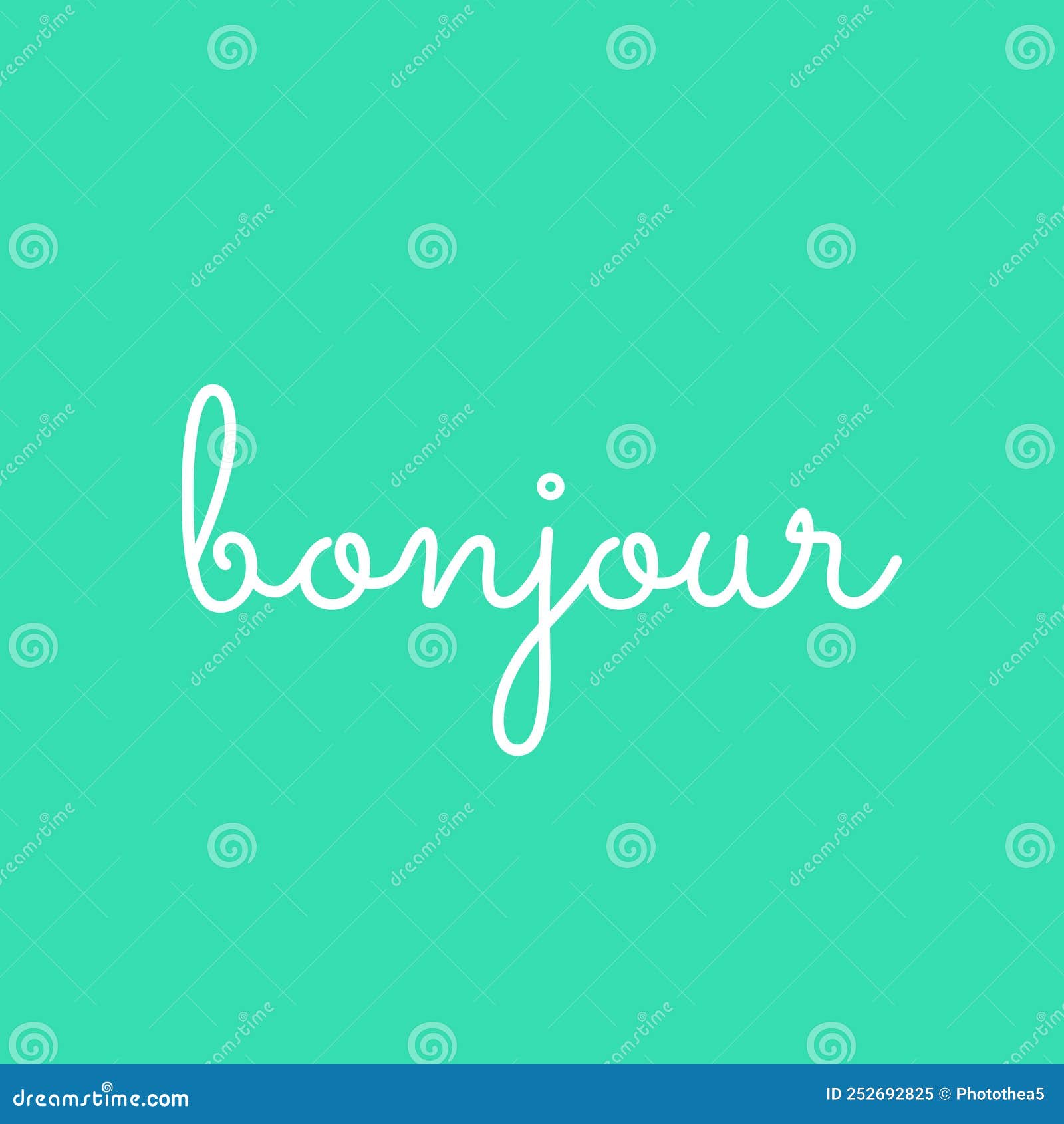 Word `Bonjour` in Green Background Stock Illustration - Illustration of ...