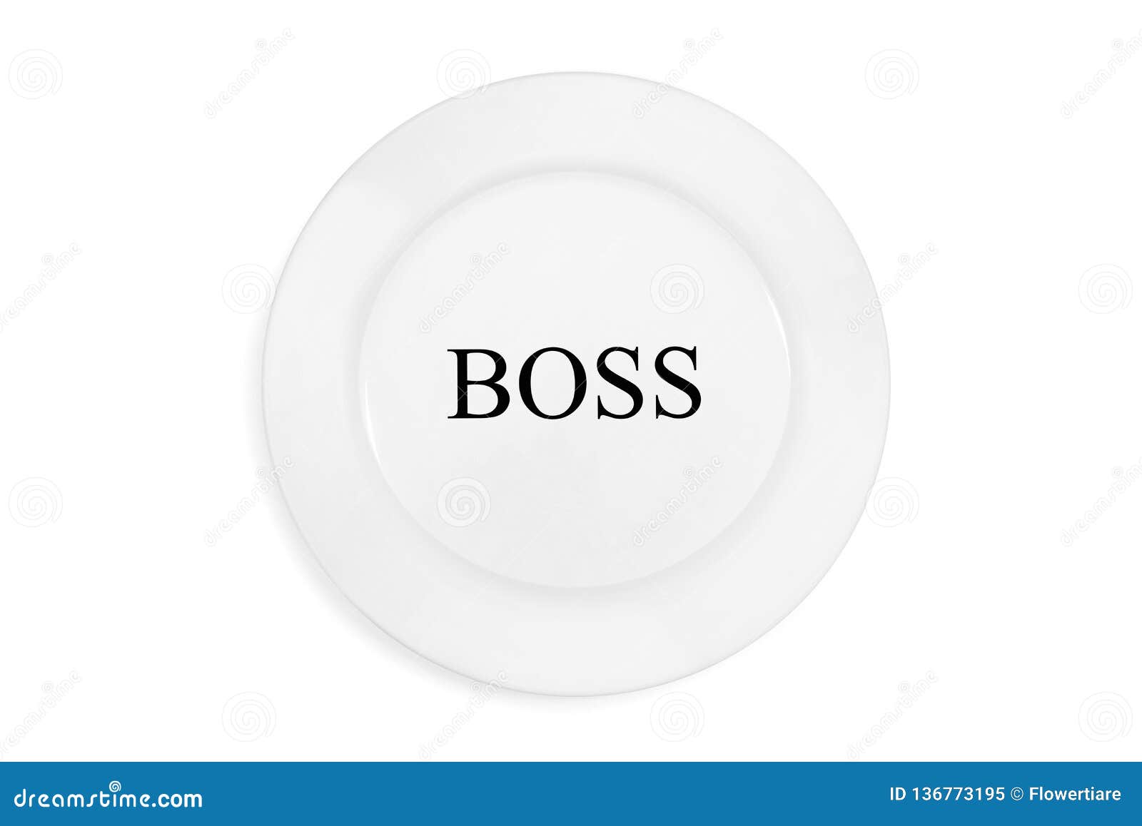 Word Boss on the Plate on the White Background. Top View Stock Image ...