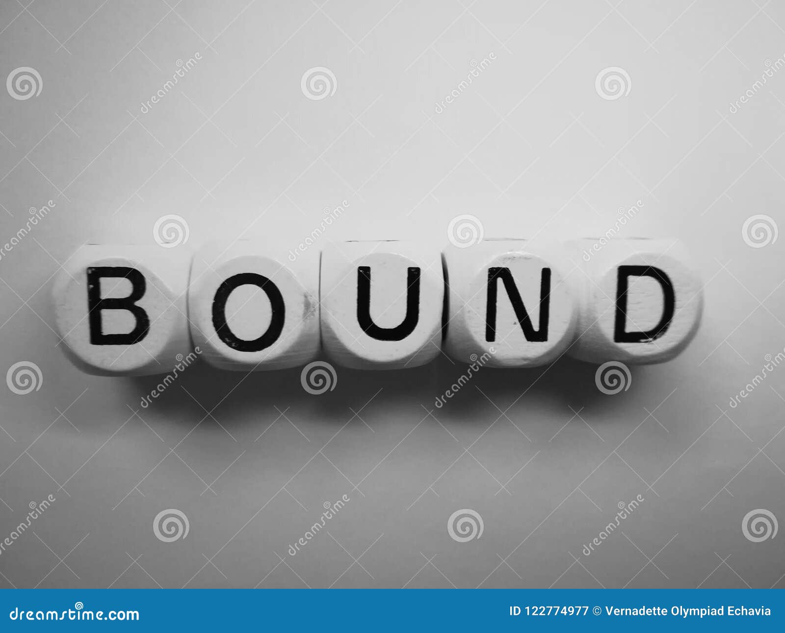 Word bound spelled on dice stock image. Image of sign - 122774977