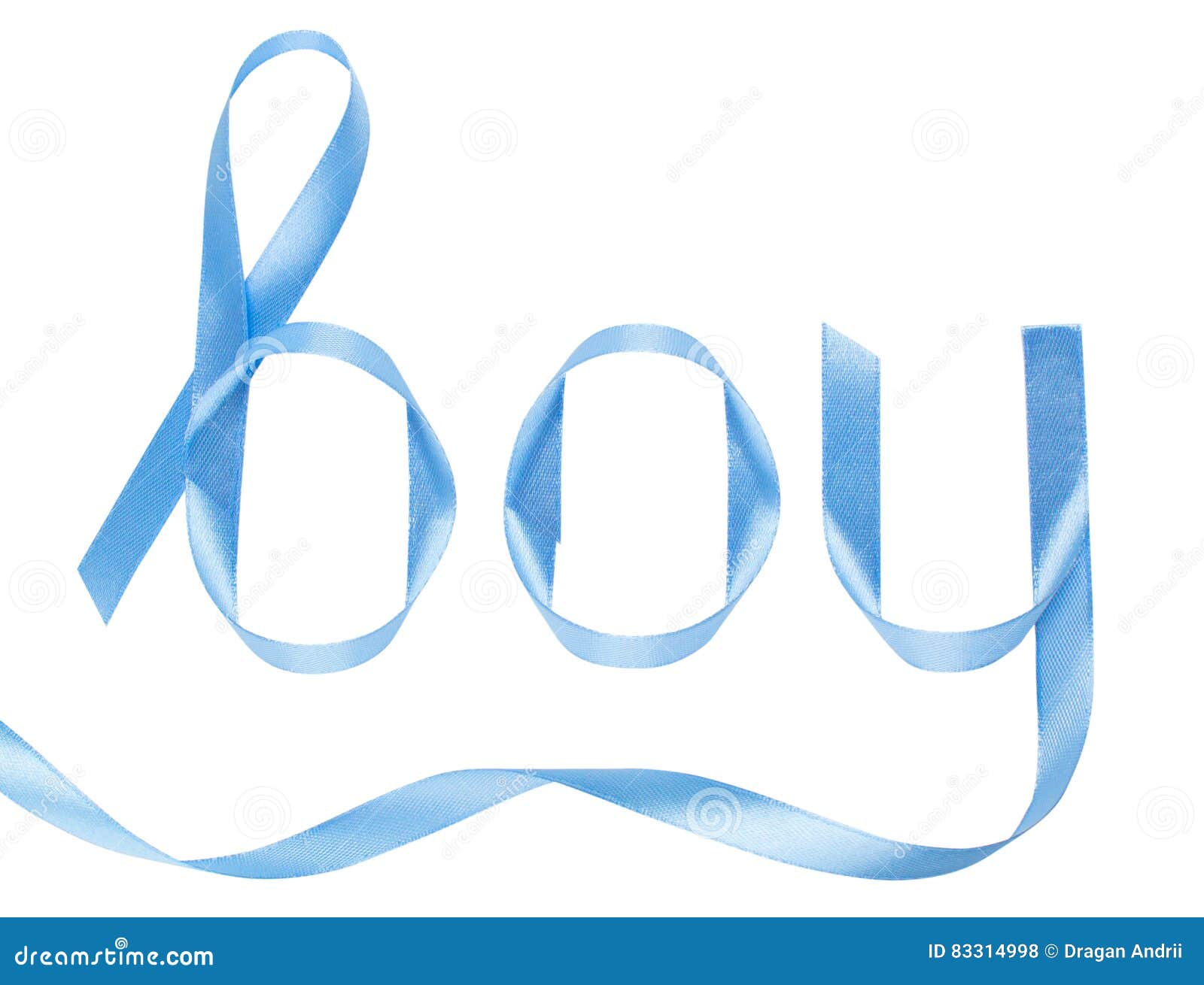 Word Boy Written Gift Ribbon Blue Stock Photo - Image of childhood ...