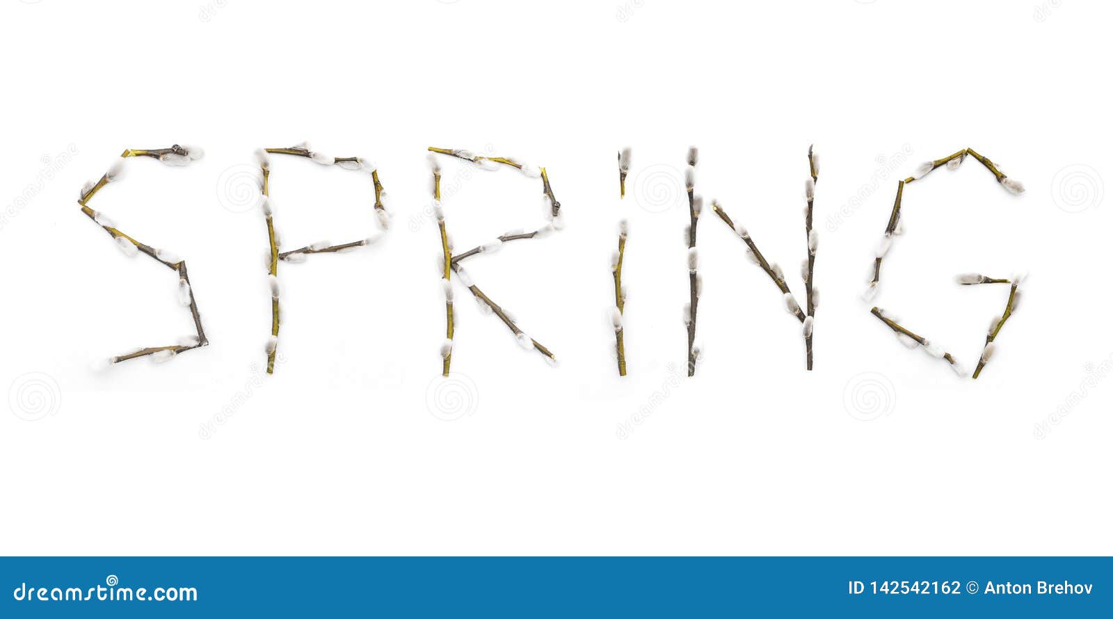 Spring Letters On Leaves Background. Spring Poster With Typography And ...