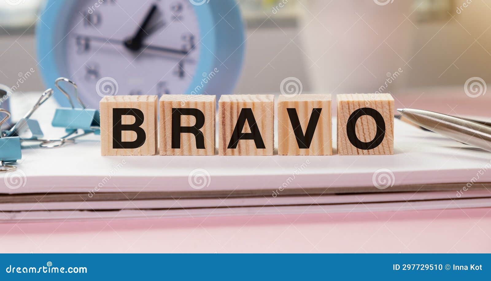 Word Bravo Written on Wood Blocks, Concept Stock Photo - Image of show ...