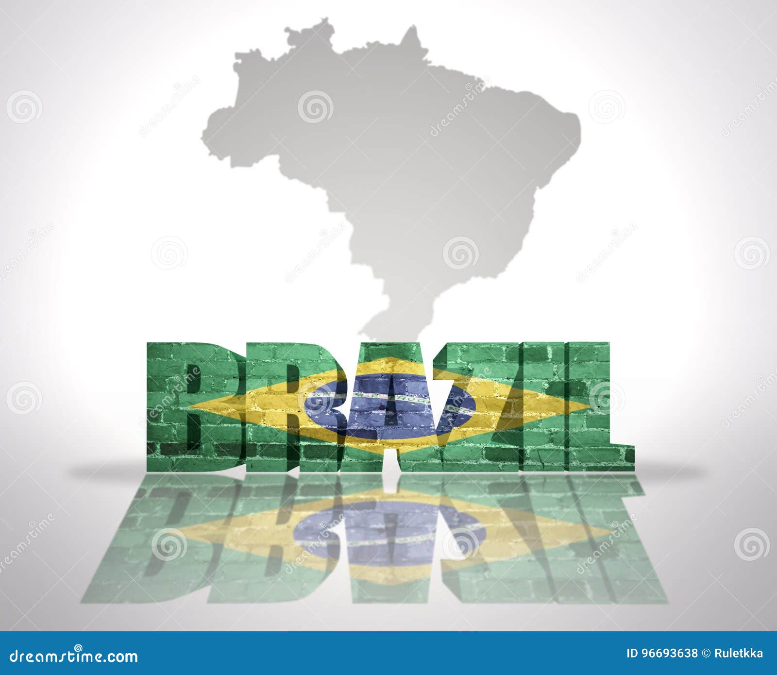 The Word Brazil In The Colors Of The Waving Brazilian Flag. Country ...
