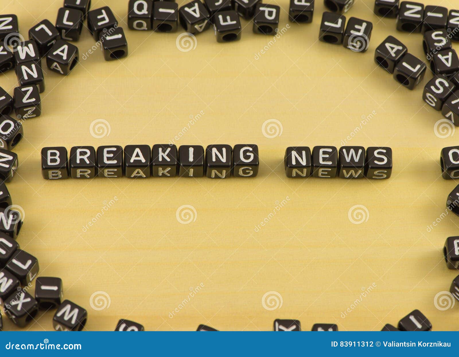 The word Breaking news stock photo. Image of composition - 83911312
