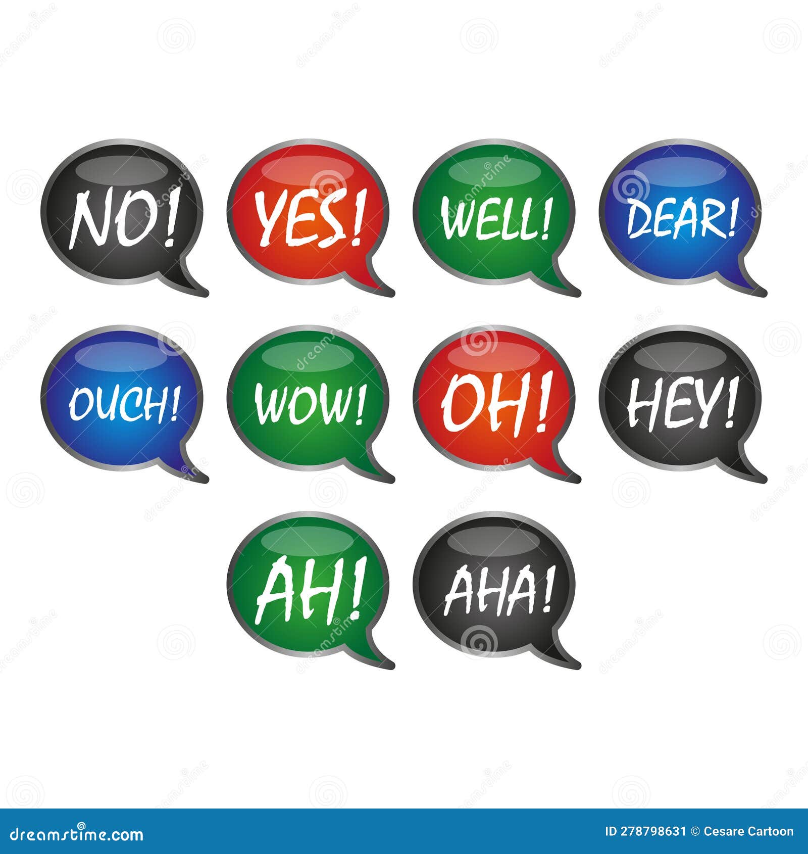 Word bubble icon set stock vector. Illustration of flat - 278798631