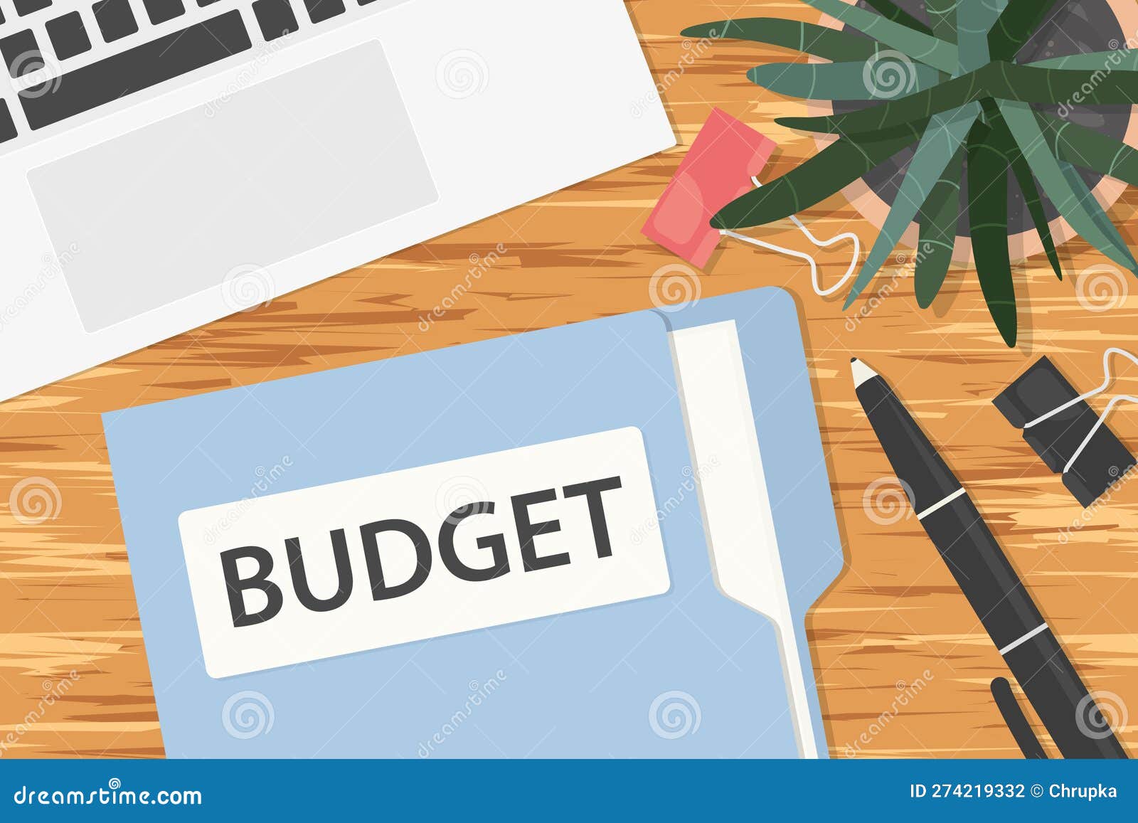 Word Budget Written on Folder File on Office Desk, Flat Lay View Stock ...