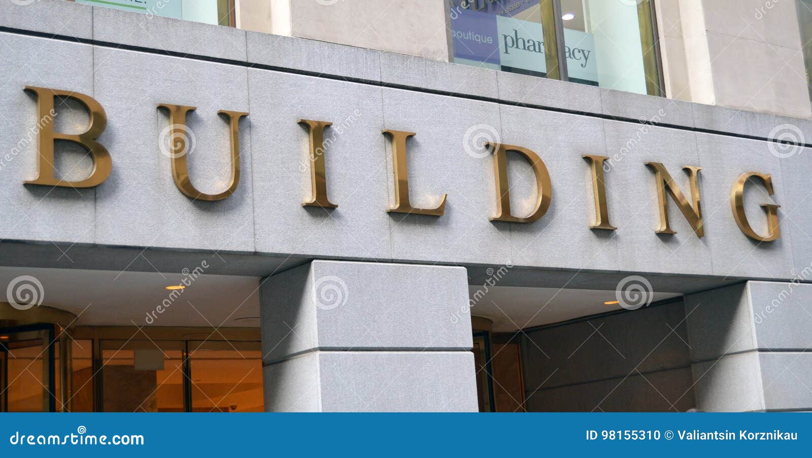 The word building stock photo. Image of commercial, bright - 98155310