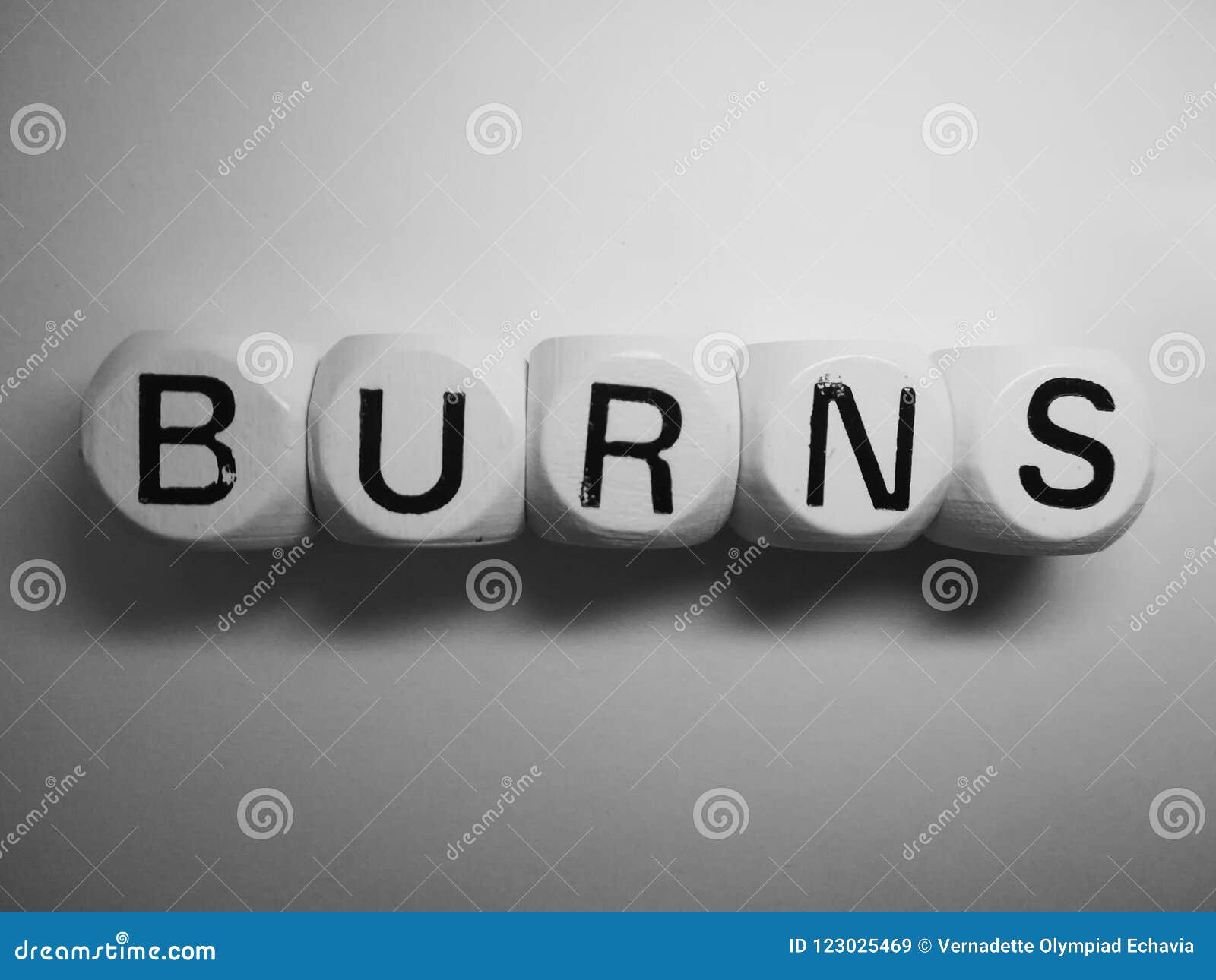 Word burns spelled on dice stock image. Image of white - 123025469