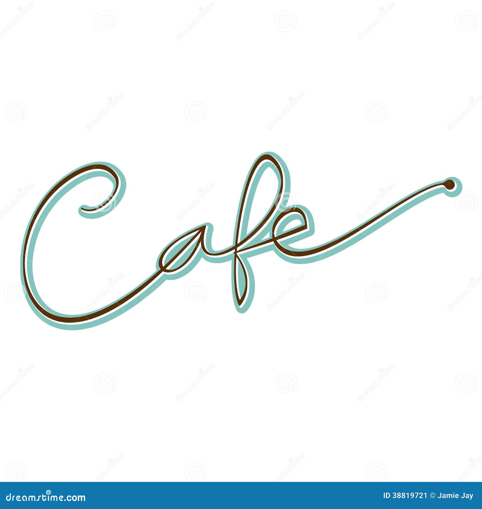 Word Cafe Hand Written Script Stock Illustration - Illustration of ...
