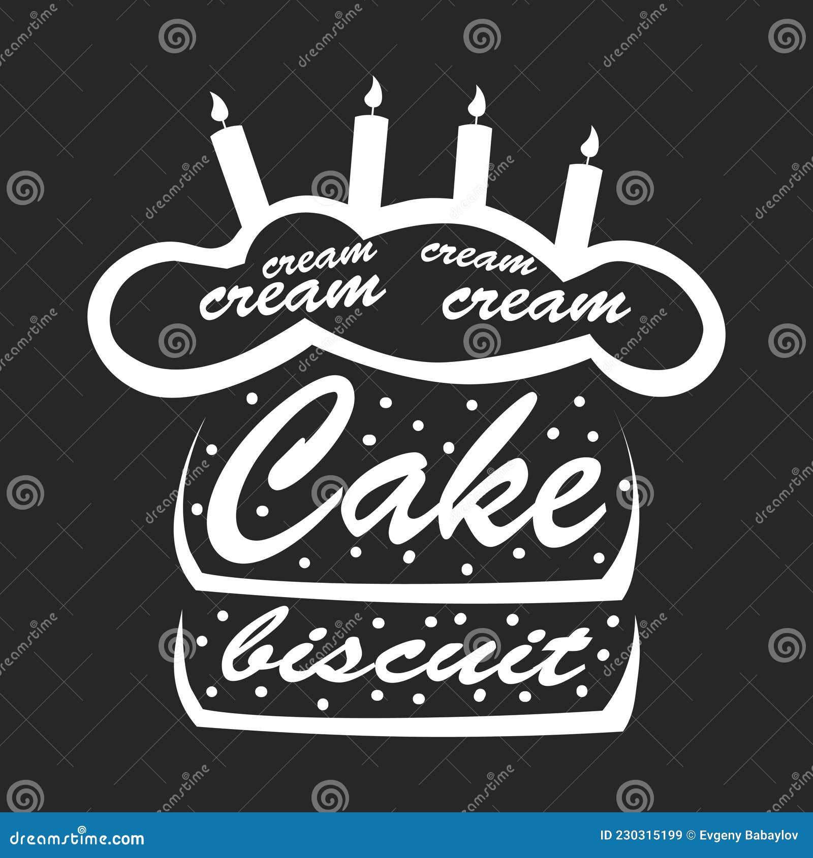 Word CAKE Logo Stylized As Sweets - Vector Stock Vector - Illustration ...