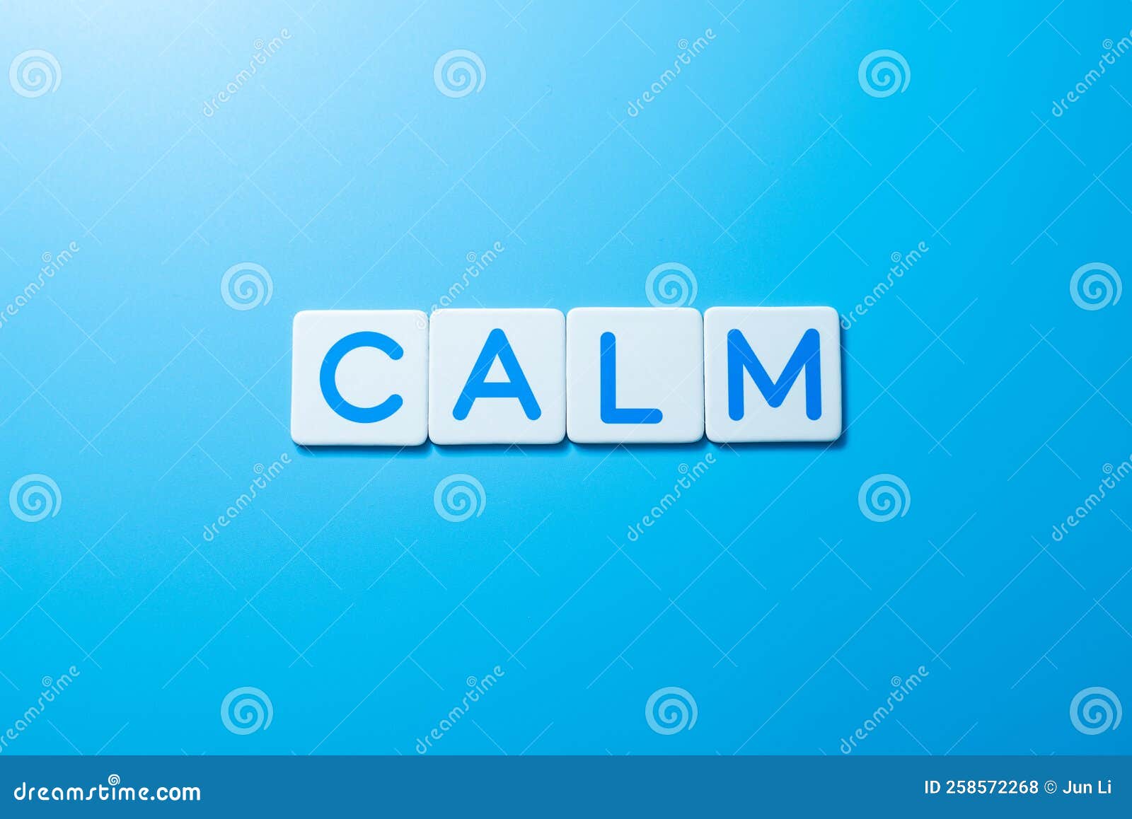 Word CALM Over a Blue Background,CALM Concept Stock Photo - Image of ...