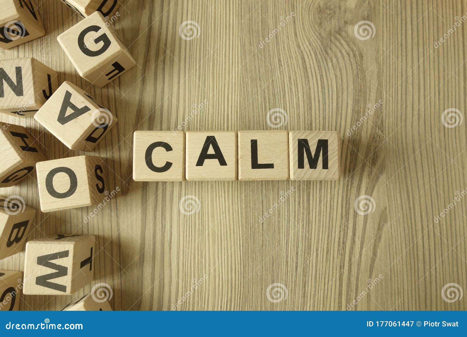 Word Calm from Wooden Blocks Stock Image - Image of composure, silence ...