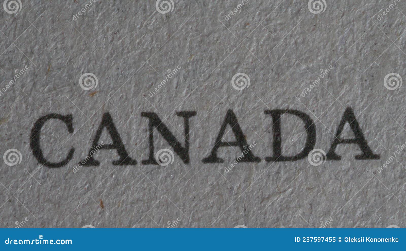 The Word `Canada` is Printed on a Piece of Paper, Close-up Stock Image ...