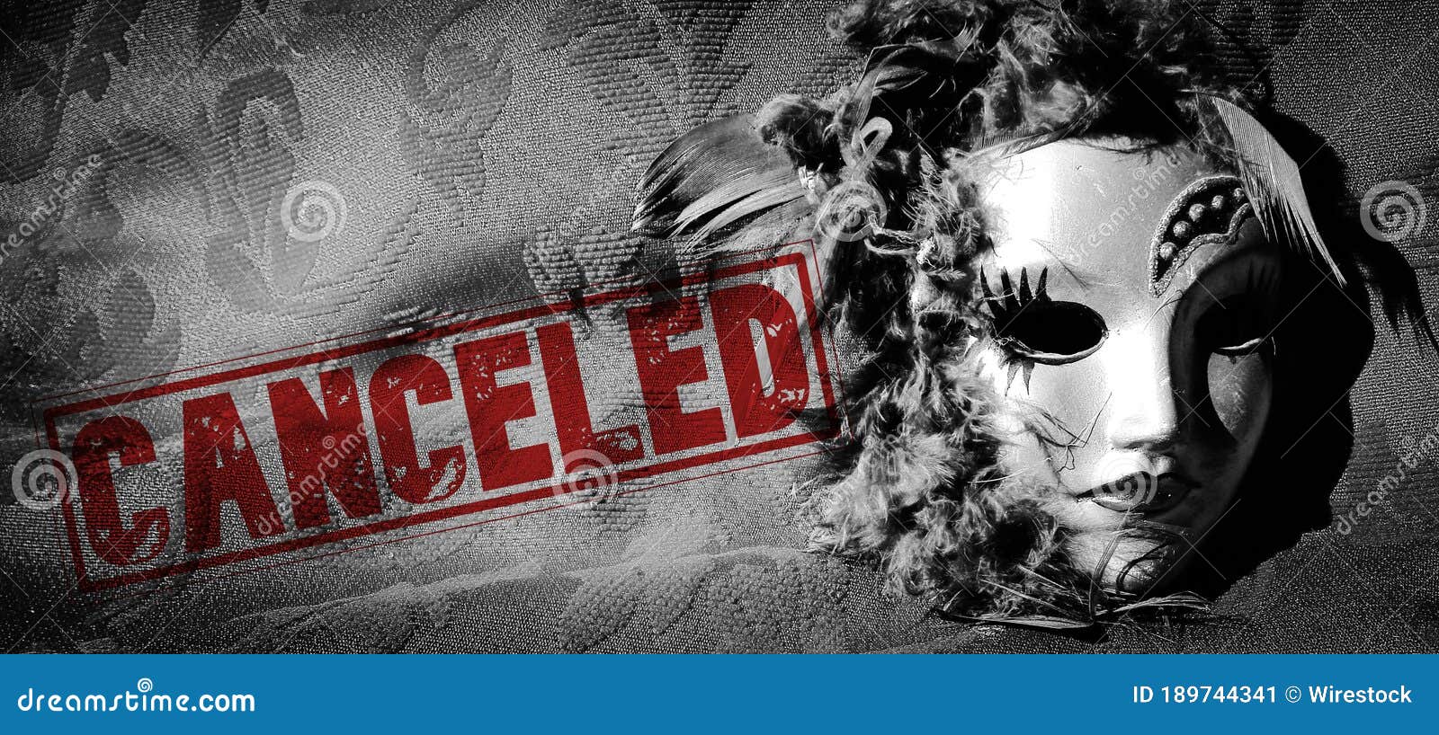 Word Canceled On The Statues Of Dancing People Behind A Gray Background ...