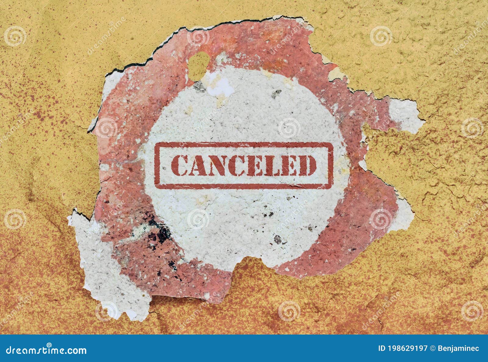 Word Canceled On The Statues Of Dancing People Behind A Gray Background ...