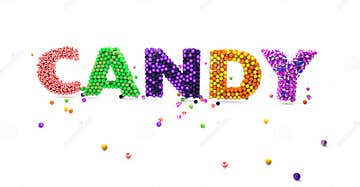 Word candy made of candies stock illustration. Illustration of ball ...