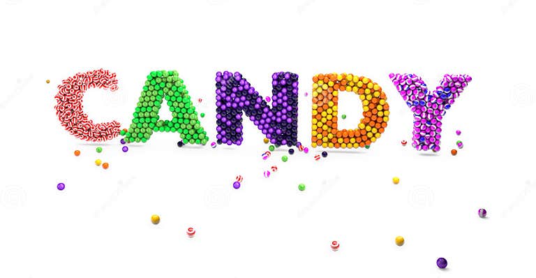 Word candy made of candies stock illustration. Illustration of ball ...