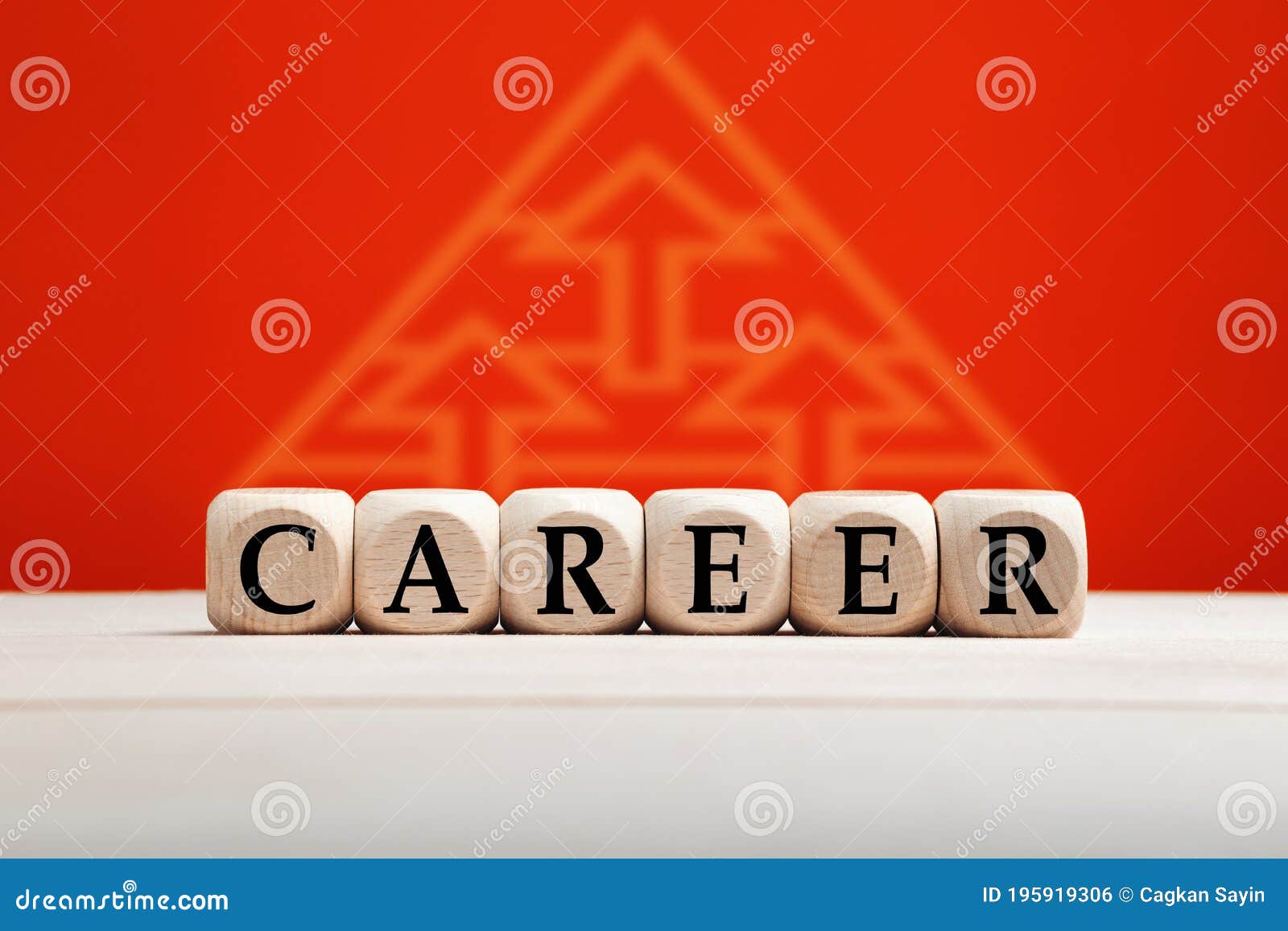 The Word Career on Wooden Blocks with Hierarchy Triangle Background ...