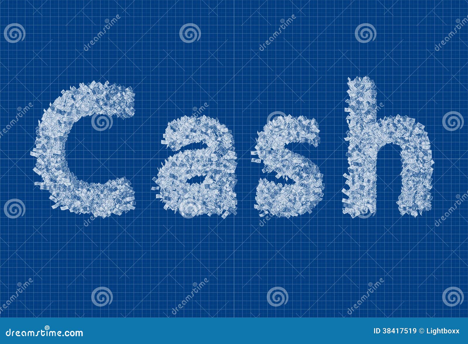 Word CASH Made from Dollars Stock Illustration - Illustration of ...