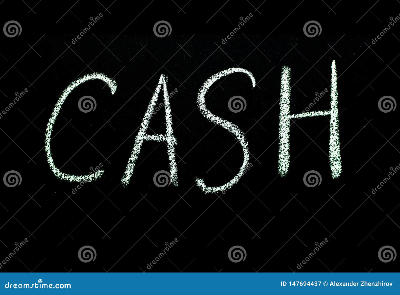 Word `cash` Written on Blackboard Stock Image - Image of success ...