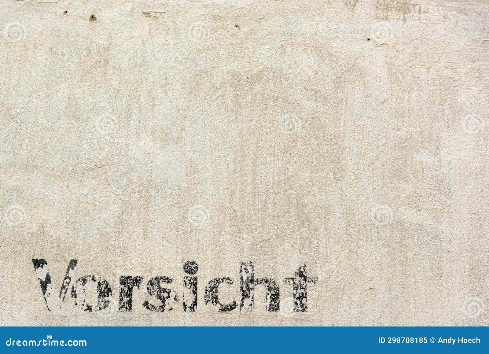 The Word Caution in German Language on a Facade Stock Image - Image of ...