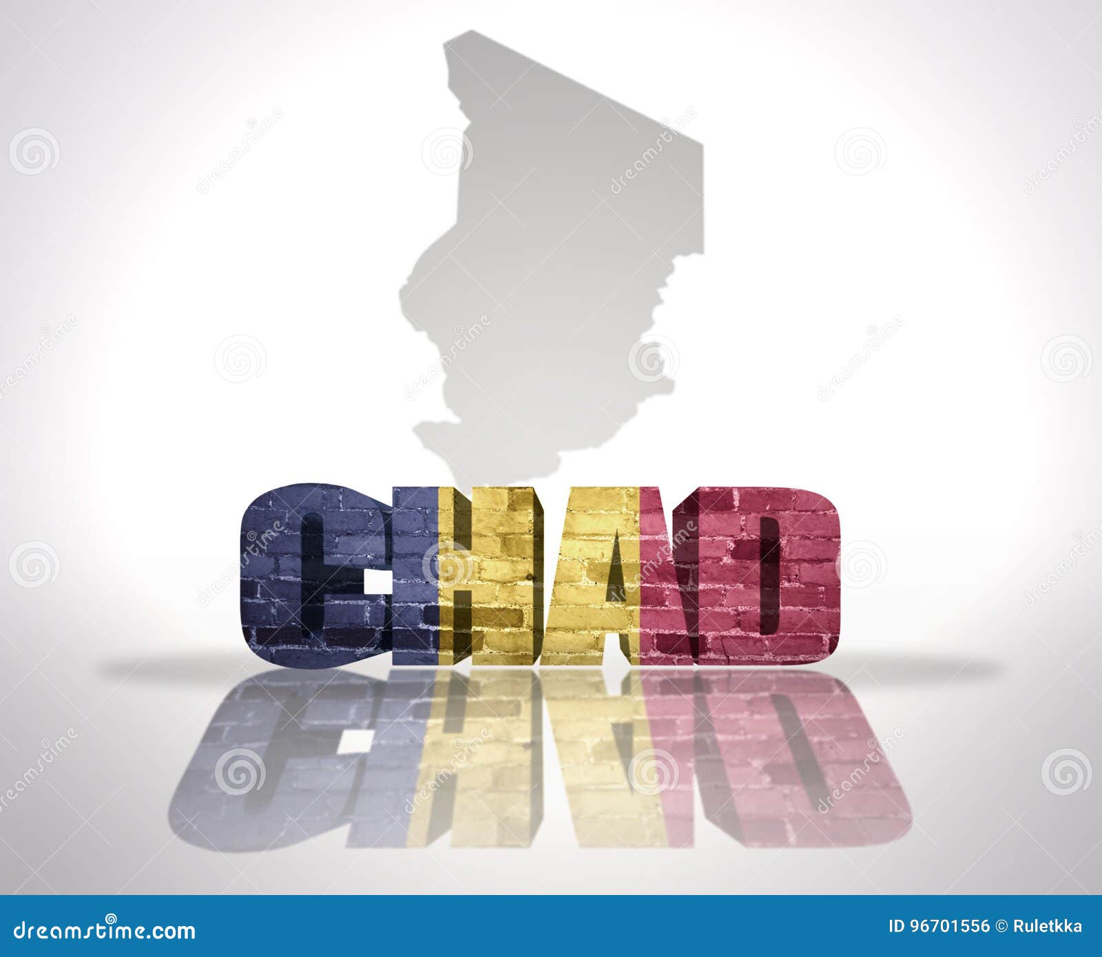 Word Chad on a Map Background Stock Illustration - Illustration of ...