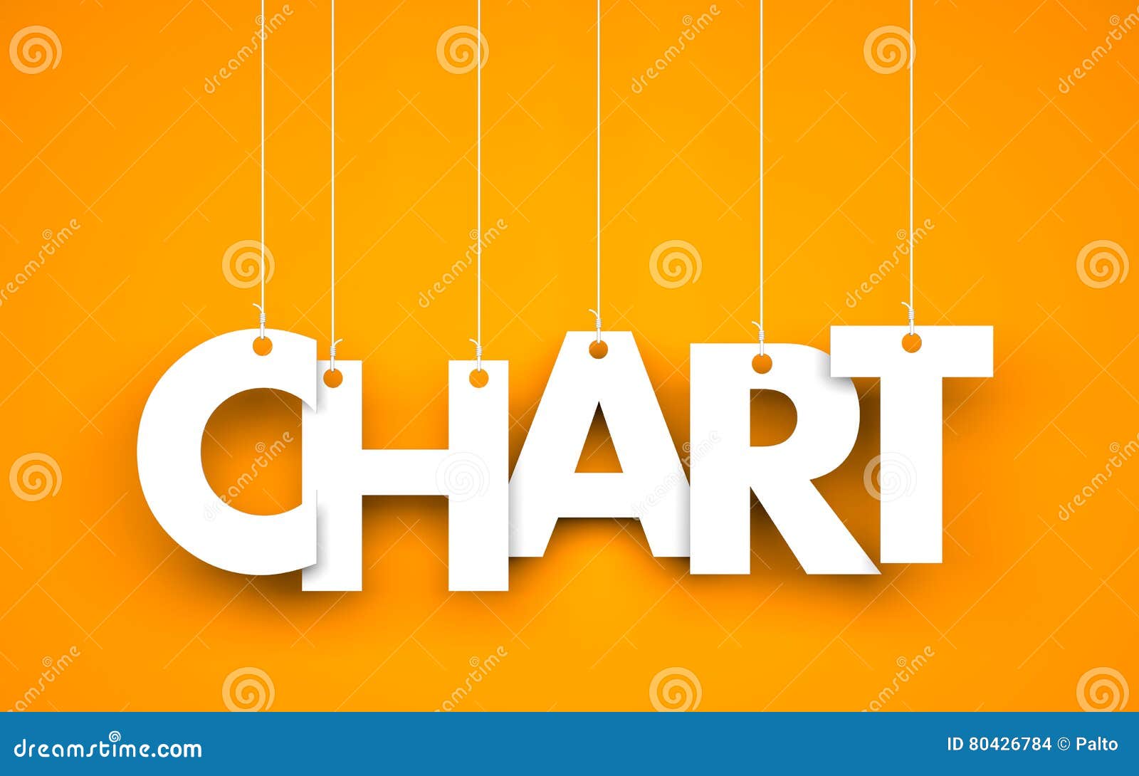 Word CHART Hanging on Orange Background Stock Illustration ...