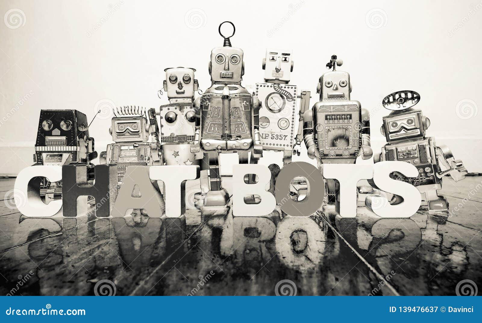 The Word CHAT BOTS with Vintage Solarized Monochrome Stock Image ...