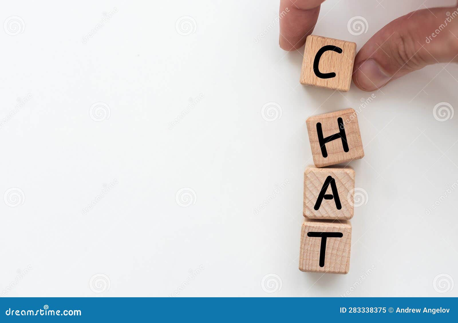 Word CHAT Made with Wood Blocks on a Light Background Stock Image ...