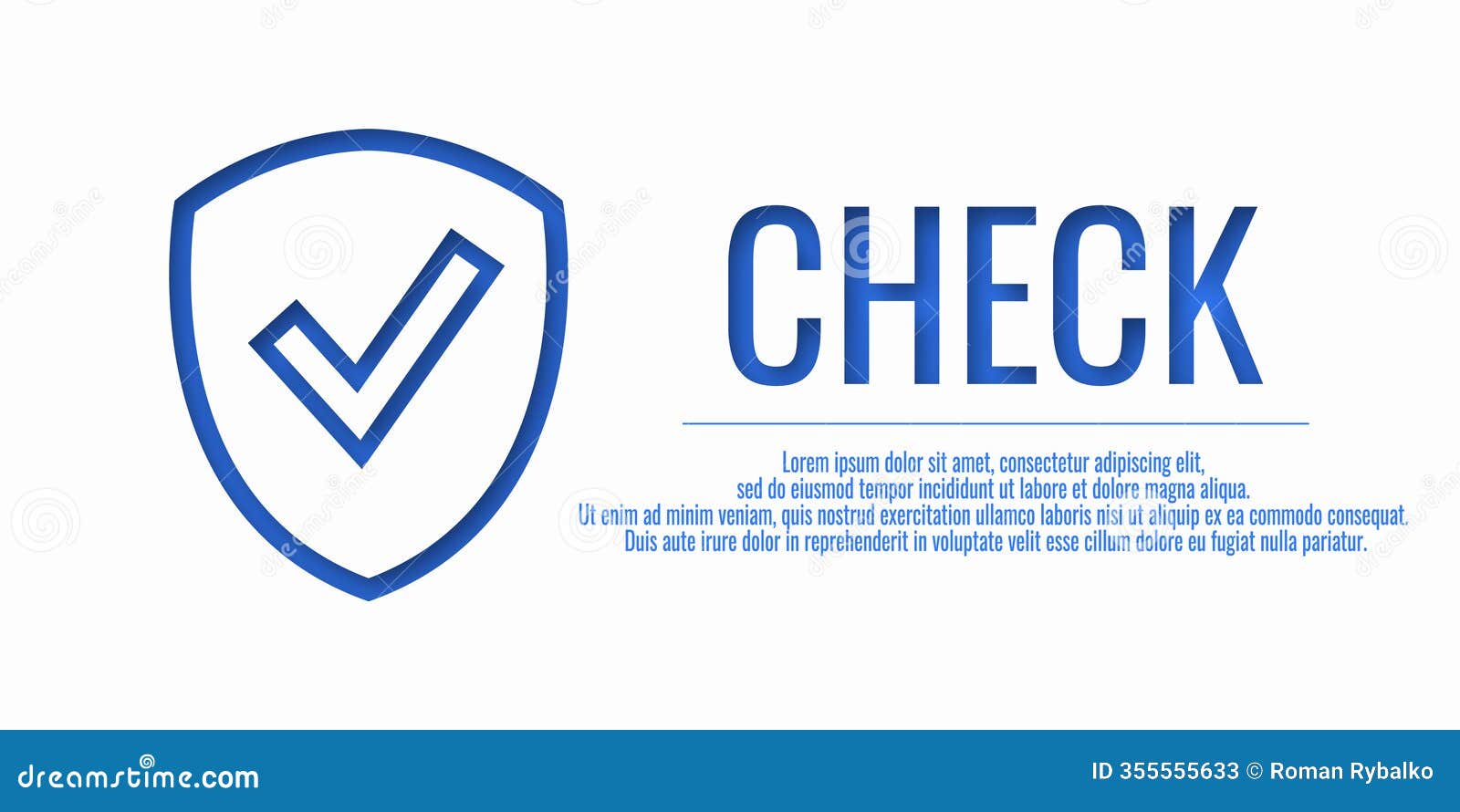 Word CHECK. Banner Shield Check Mark Icon. Place for Your Text. Cope ...