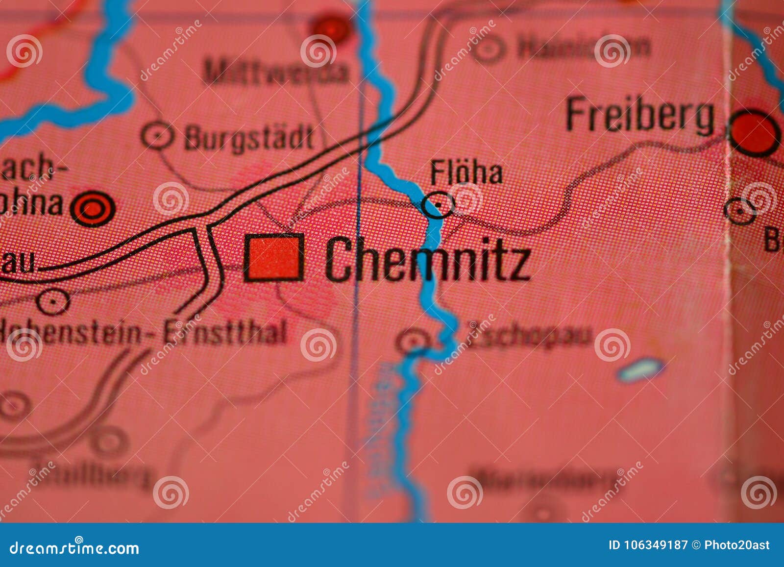 The Word CHEMNITZ on the Map Stock Image - Image of places, graphics ...