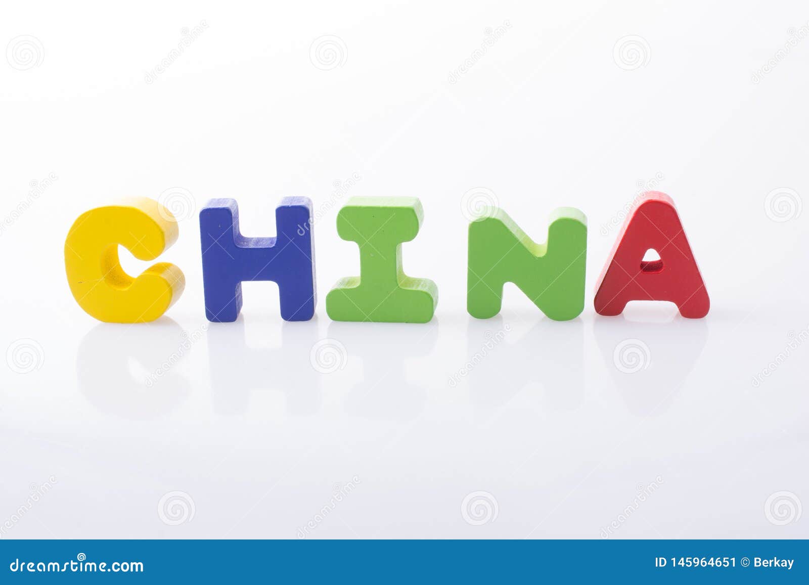 The Word China Written with Letter Blocks Stock Image - Image of flag ...
