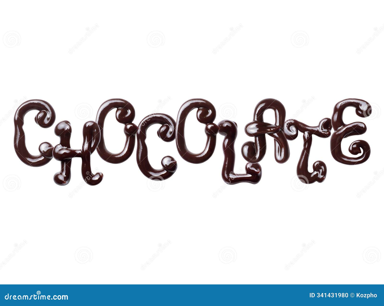 The Word Chocolate is Made of Hot Melted Chocolate Isolated on a White ...
