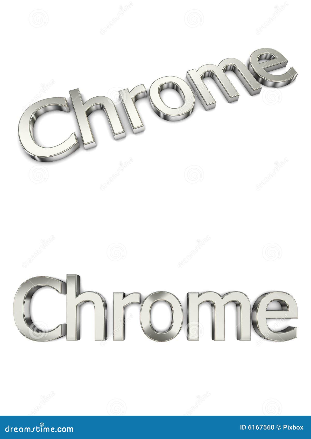 Word Chrome on White stock illustration. Illustration of chrome - 6167560