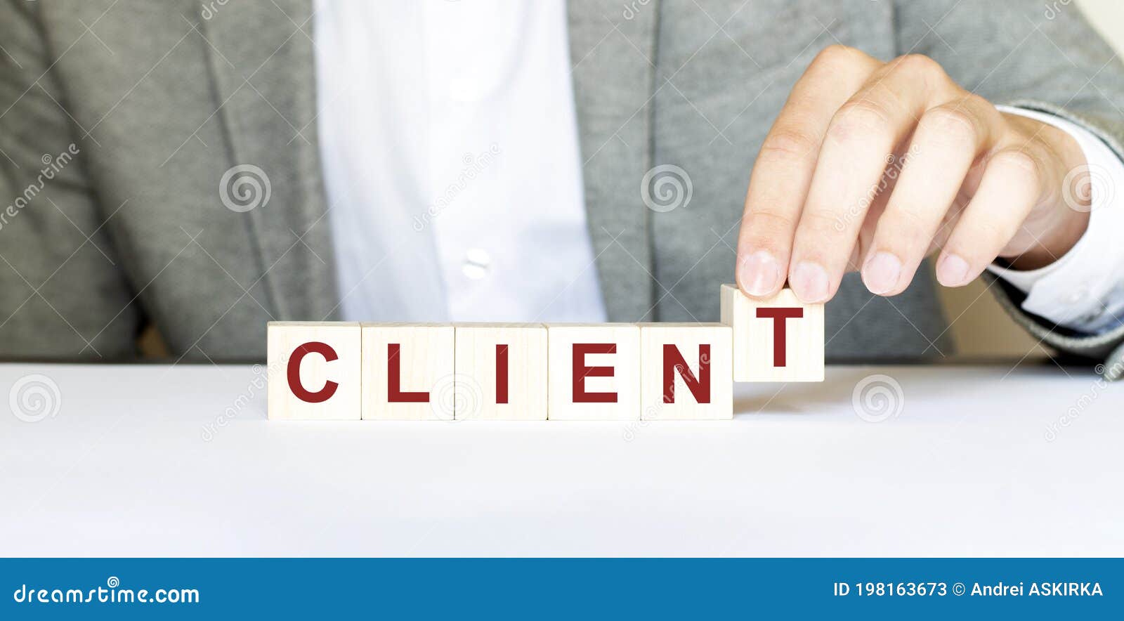 Word CLIENT Made with Wood Building Blocks Stock Image - Image of ...