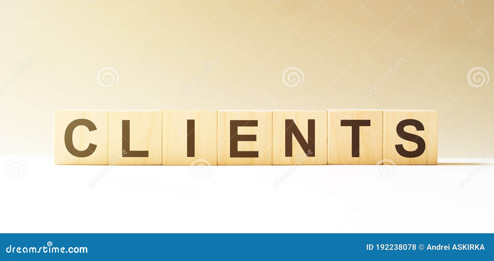 Word Clients Made with Wood Building Blocks Stock Photo - Image of ...