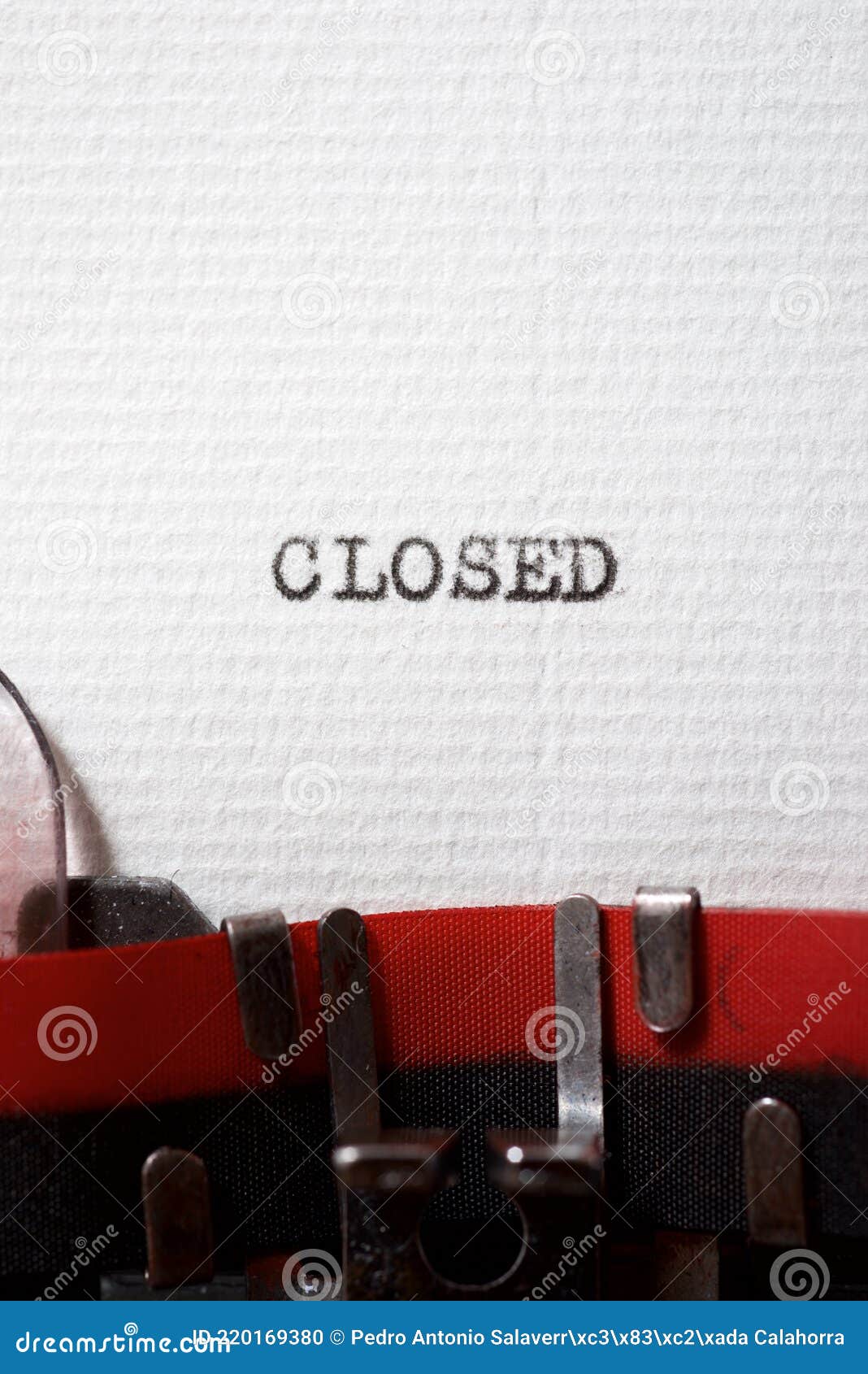 Closed concept view stock photo. Image of paper, classic - 220169380