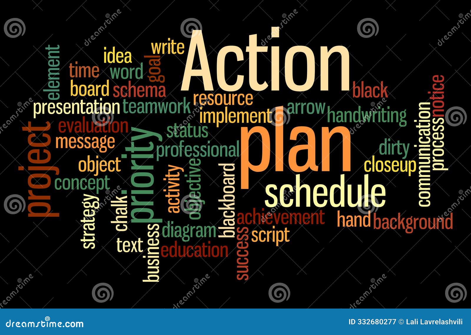 Word Cloud with ACTION PLAN Concept Stock Illustration - Illustration ...