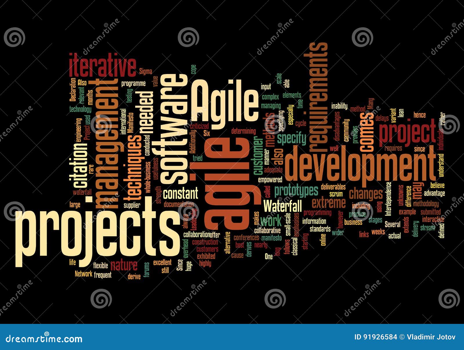 Word Cloud with Agile Project Concept Stock Illustration - Illustration ...