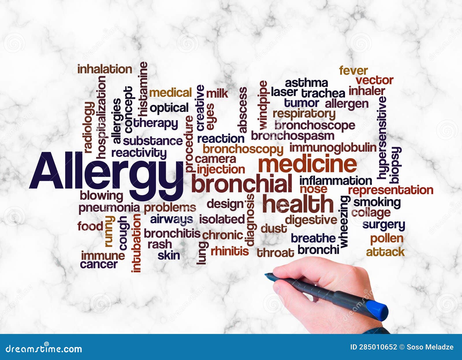 Word Cloud with ALLERGY Concept Create with Text only Stock ...