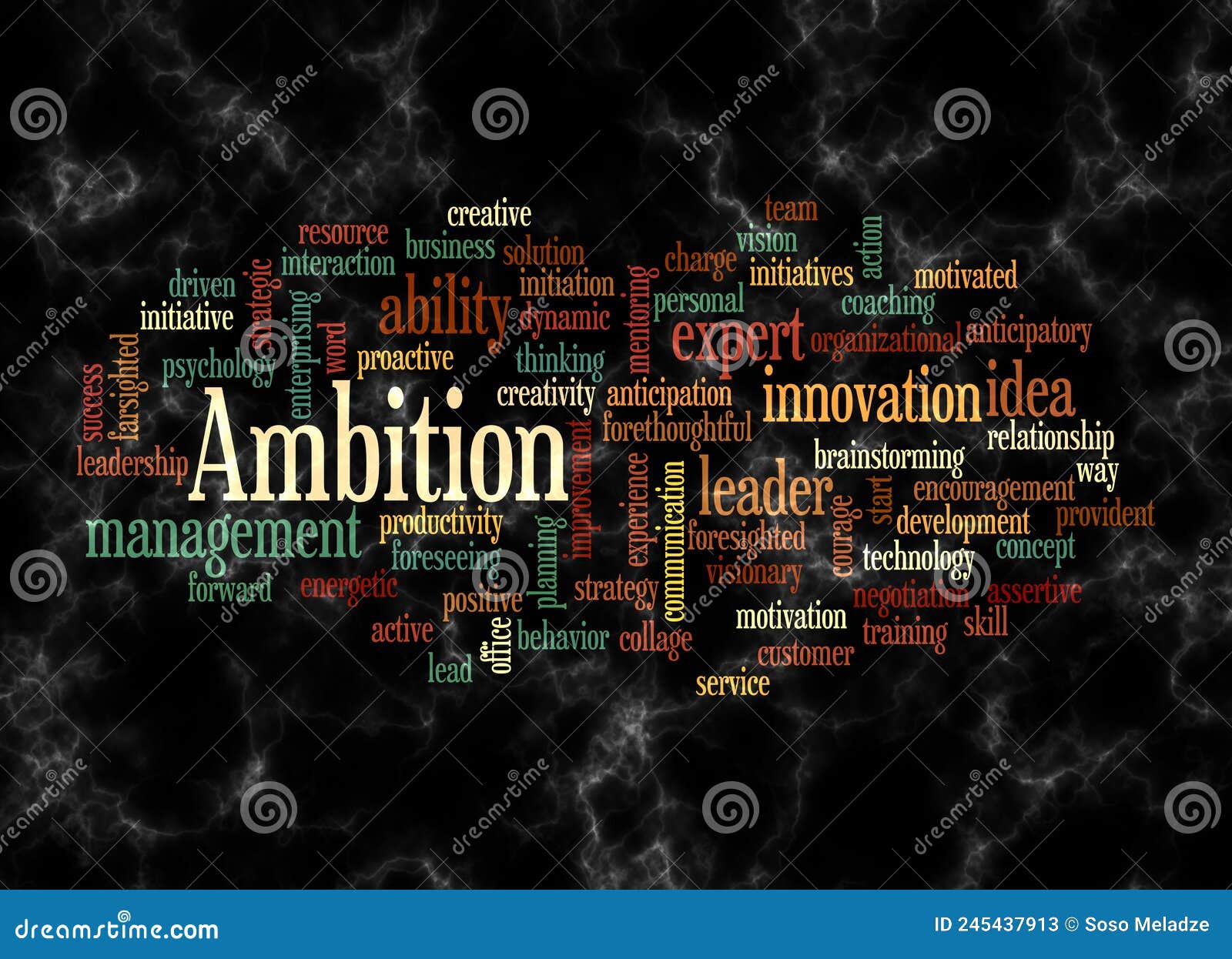 Word Cloud with AMBITION Concept Create with Text only Stock ...